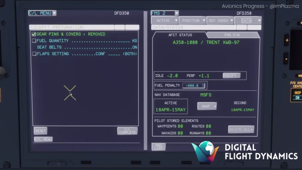 Digital Flight Dynamics zeigt A350 - Cruiselevel