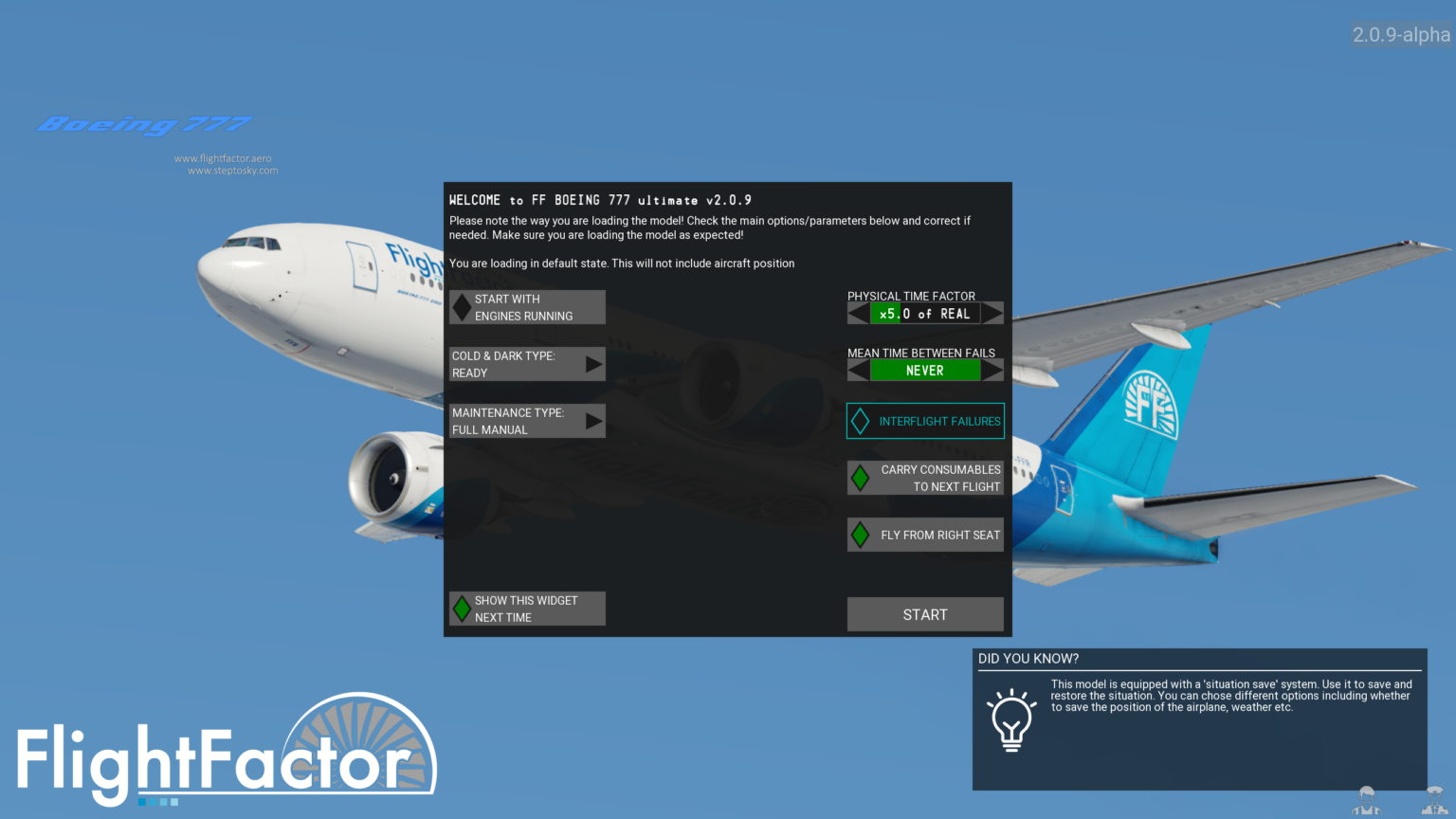 Exklusiv: Boeing 777-200ER V2 von FlightFactor - Cruiselevel
