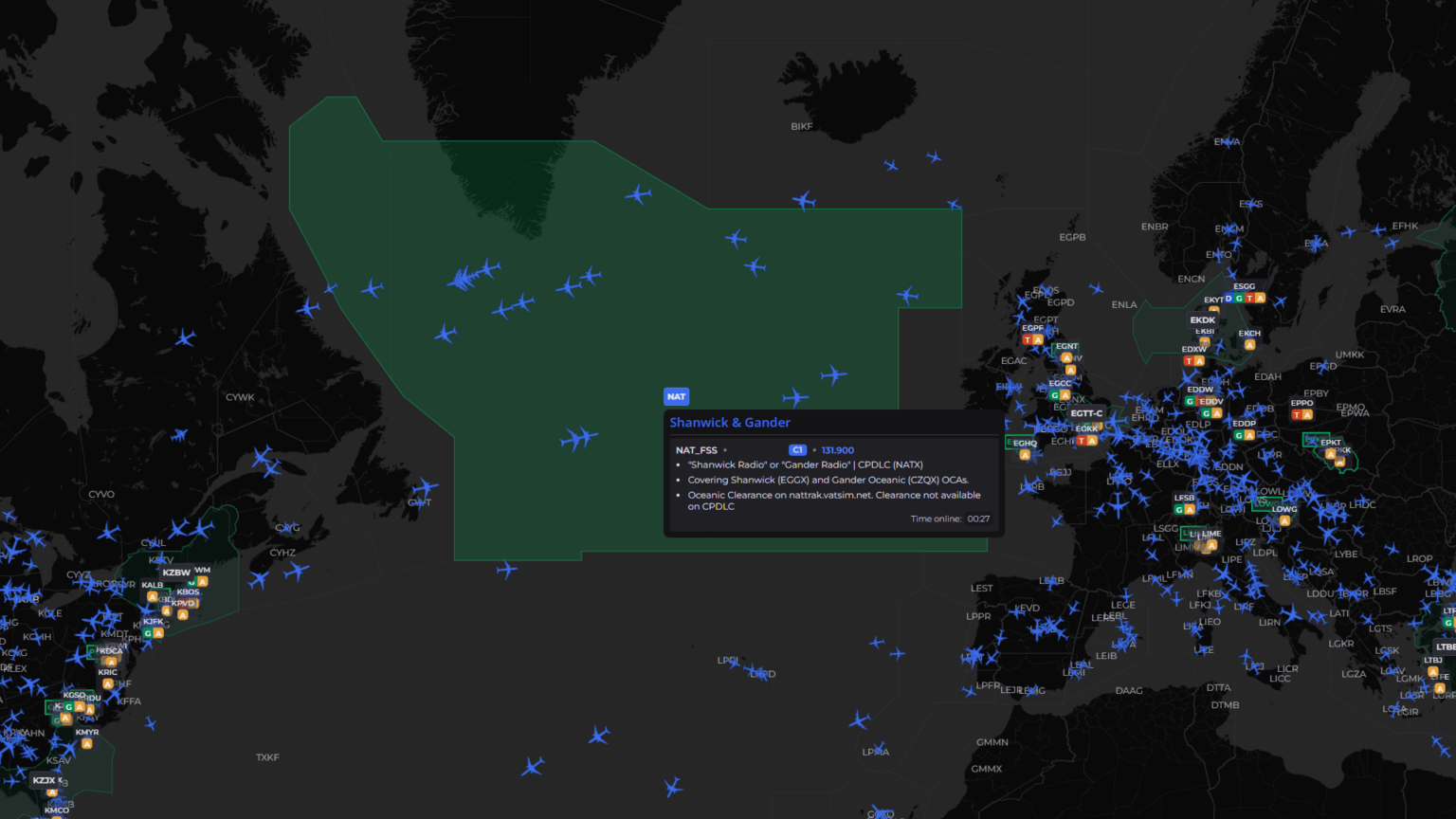 Ja wo sind denn alle? VATSIM Radar schafft Übersicht - Cruiselevel