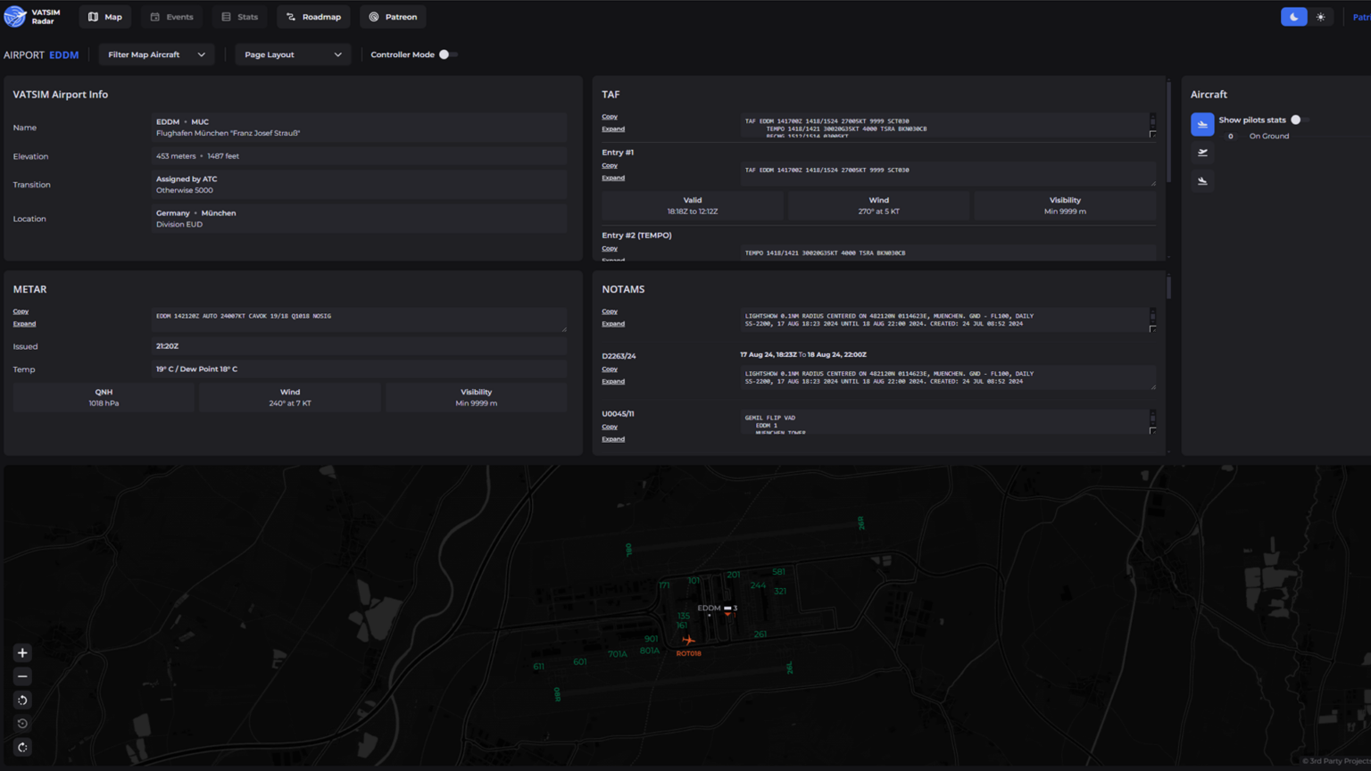 Ja wo sind denn alle? VATSIM Radar schafft Übersicht - Cruiselevel