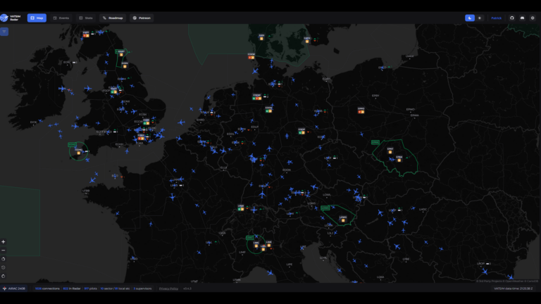 Ja wo sind denn alle? VATSIM Radar schafft Übersicht - Cruiselevel